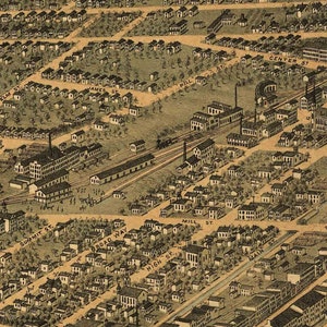 Akron Ohio - 1870 Birds Eye View - Reprint - Etsy