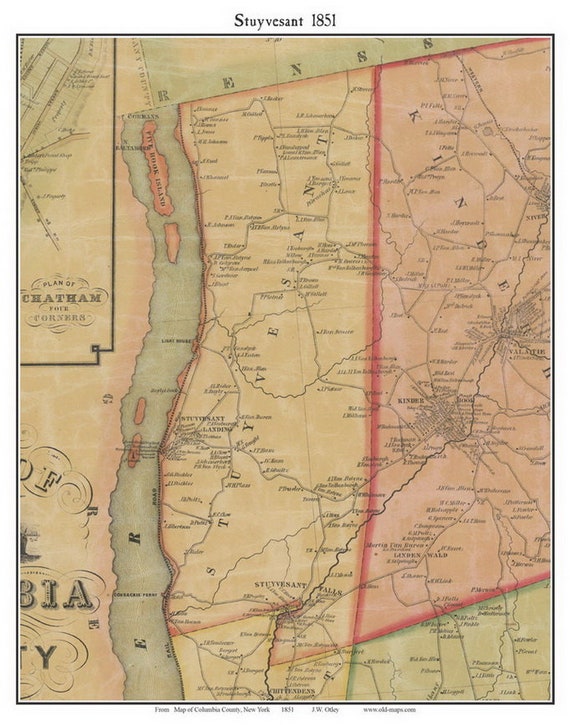 Stuyvesant 1851 Old Town Map with Homeowner Names New York | Etsy