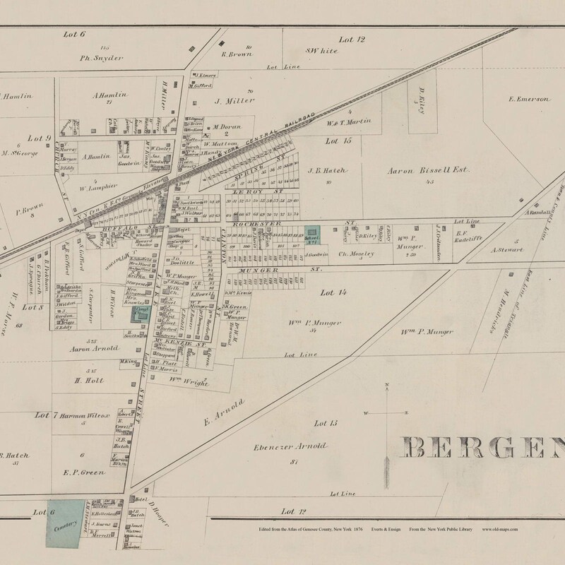 Antique Bergen Map - Etsy
