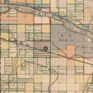 Prowers County Colorado 1889 - Old Wall Map Reprint With Landowner ...