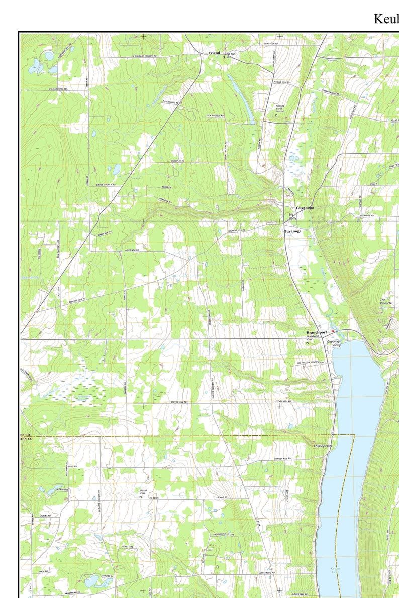 Keuka Lake 2016 USGS Topographic Map Custom Composite - Etsy