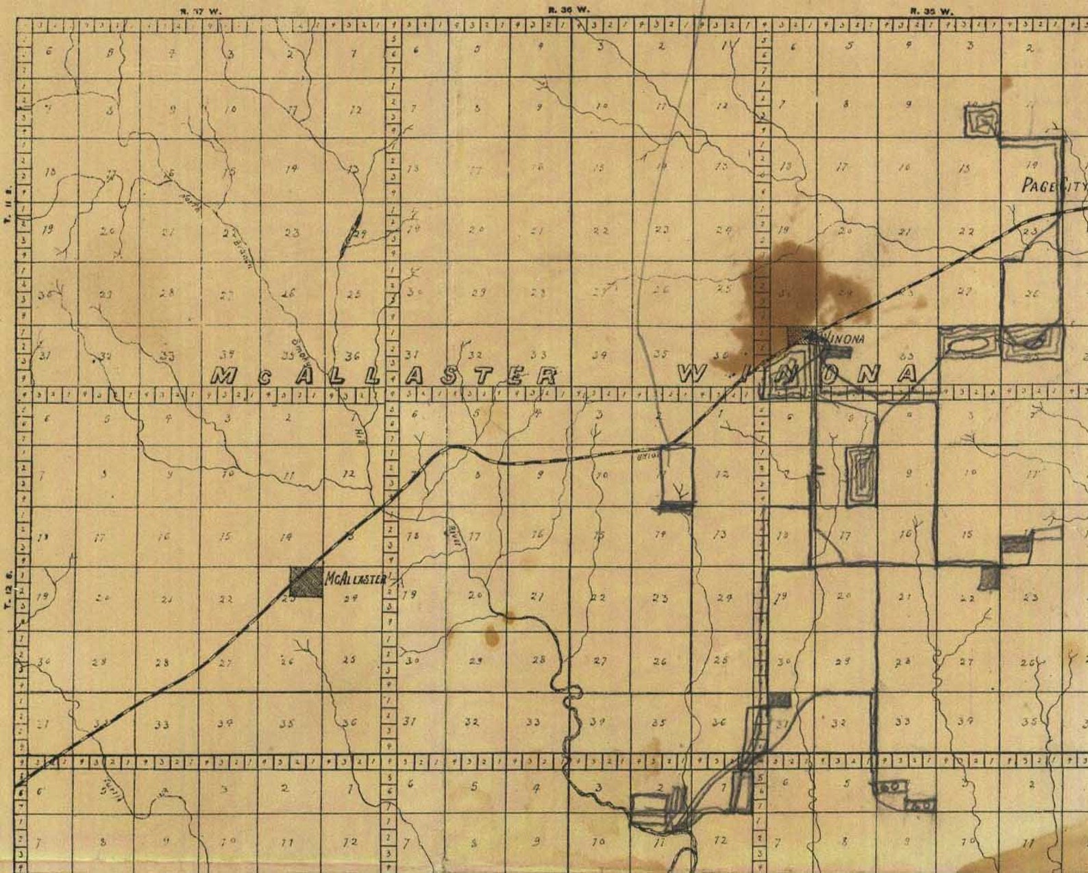 Logan County Kansas 1895 Linville Old Wall Map Reprint | Etsy