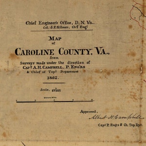 Caroline County Virginia 1862 Old Wall Map With Homeowner Names Reprint ...