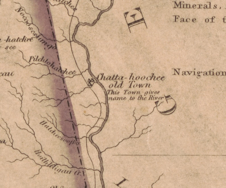 Alabama 1819 Old State Map Detailed Early Map War of 1812 - Etsy