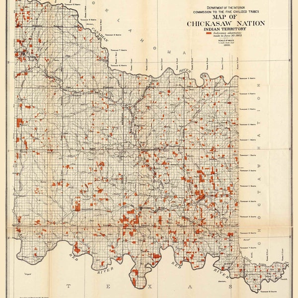 Map of Chickasaw Nation - Etsy