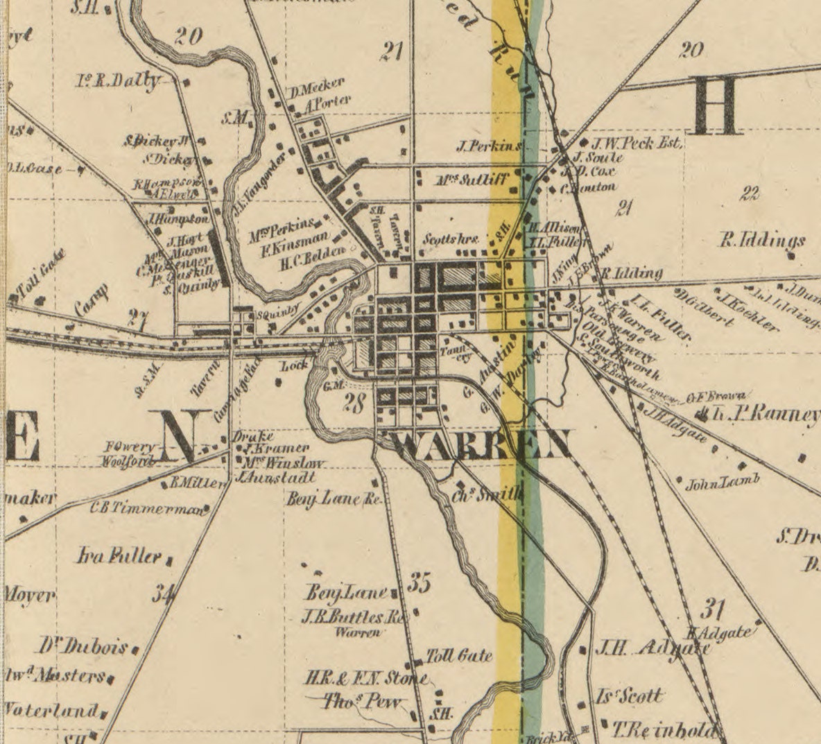 Trumbull County Ohio 1856 Old Wall Map Reprint With | Etsy