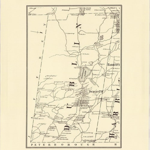 Amherst 1858 Old Town Map With Homeowner Names New Hampshire - Etsy