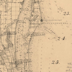 Brevard County Florida 1893 - Old Wall Map Reprint With Homeowner Names ...