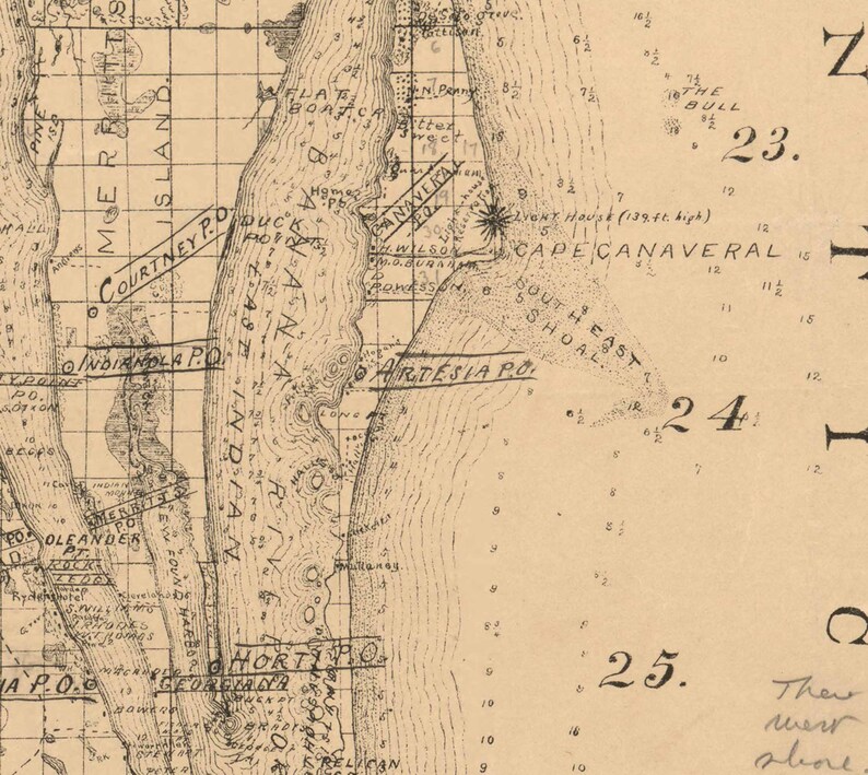 Brevard County Florida 1893 Old Wall Map Reprint With - Etsy