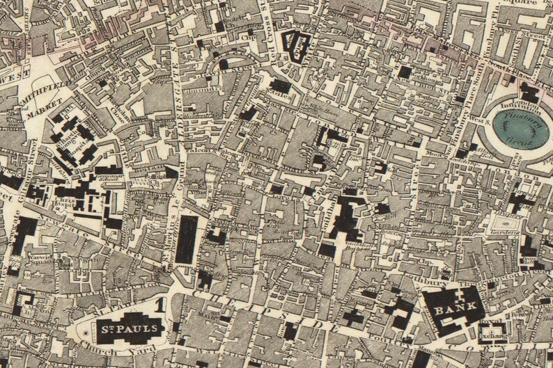 London England 1826 Greenwood Old Map Reprint - Etsy