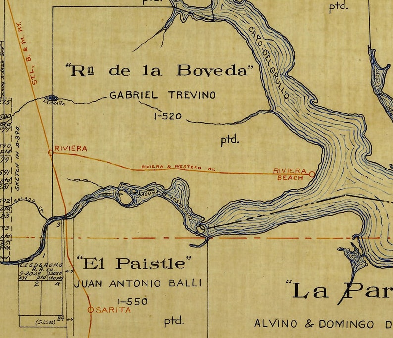 Kleberg County Texas 1913 Old Wall Map With Lot Lines - Etsy