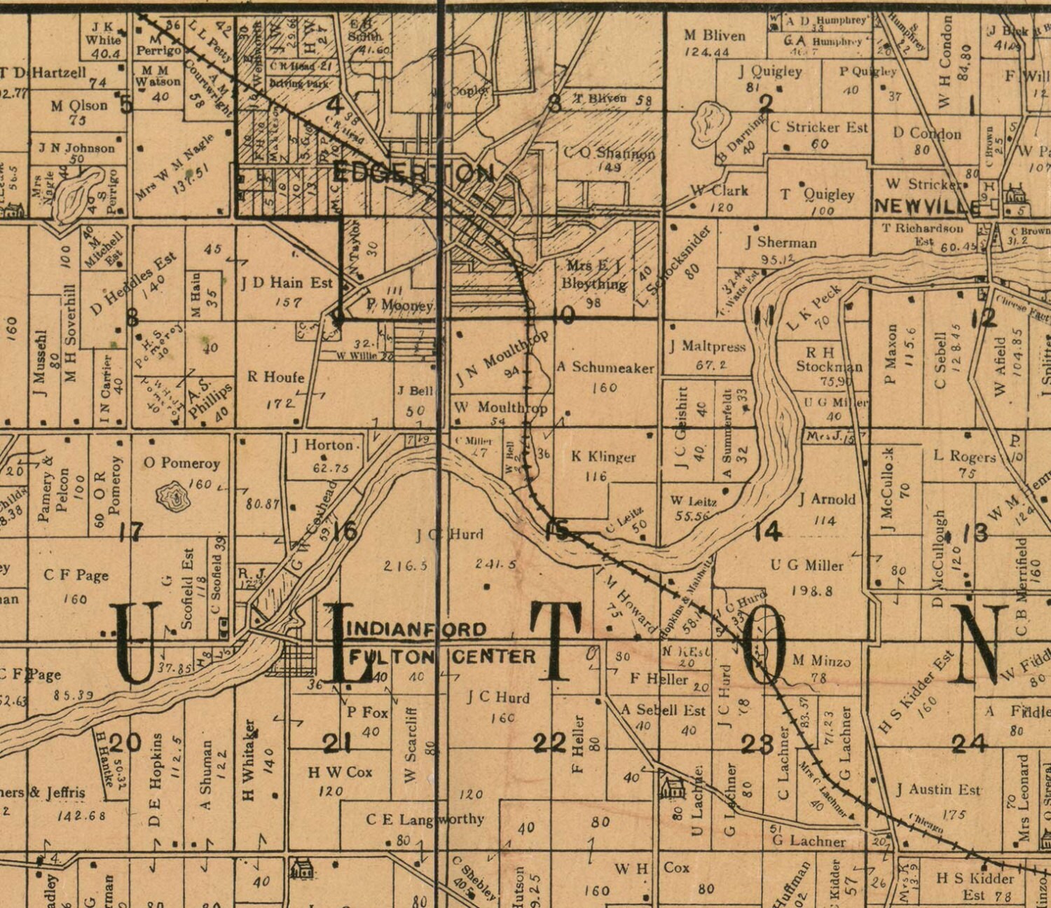 Rock County Wisconsin 1900 Old Wall Map Reprint with | Etsy