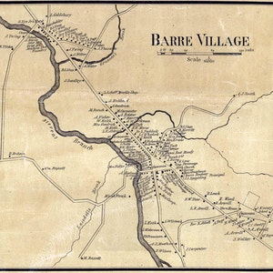 Washington County Vermont 1858 - Old Wall Map Reprint With Homeowner ...