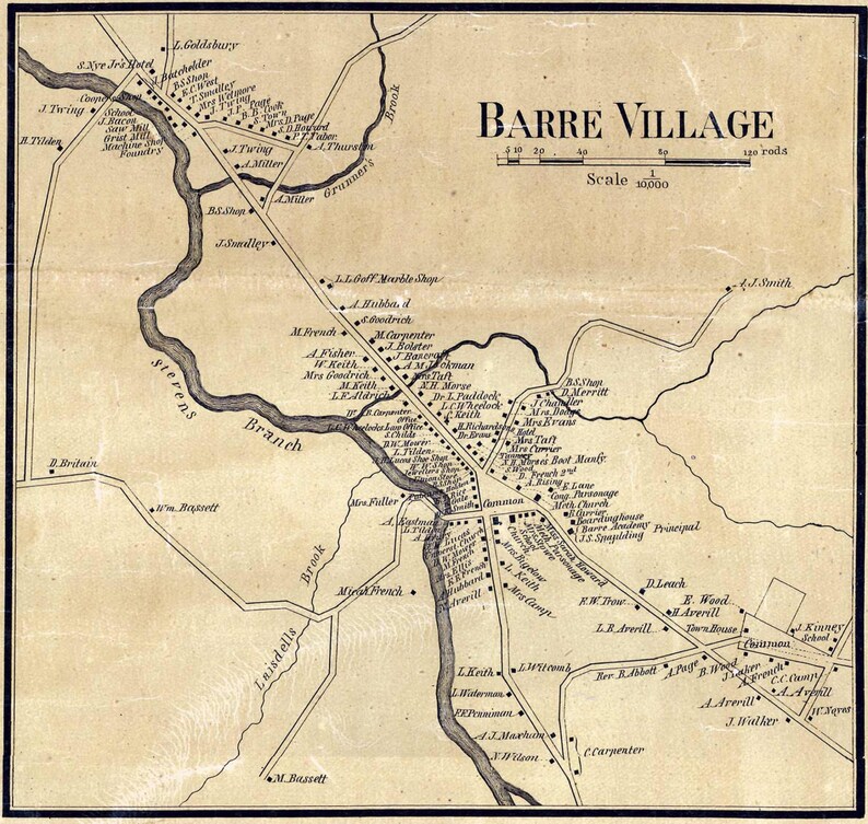 Washington County Vermont 1858 Old Wall Map Reprint With - Etsy