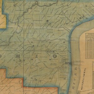 Monroe County Ohio 1869 - Old Wall Map Reprint With Homeowner Names ...