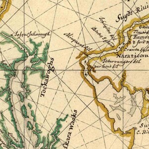 New England to Virginia 1639 Map by Vinckeboons - Reprint - Atlantic ...