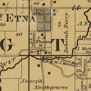 Adams County Iowa 1884 Old Wall Map With Landowner Names Farm Lines ...