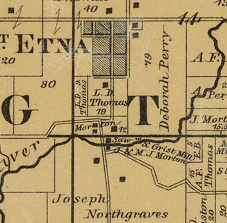 Adams County Iowa 1884 Old Wall Map With Landowner Names Farm Lines ...