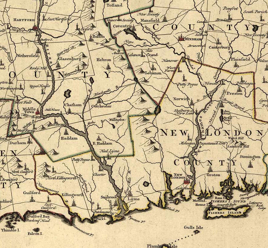 Connecticut and Long Island 1780 Map - by Covens & Mortier Reprint LIP ...
