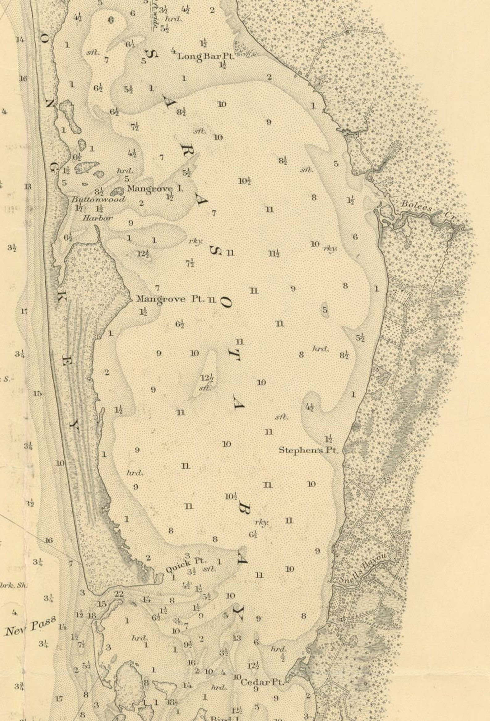 Lemon Bay to Tampa Bay 1895 Nautical Map Reprint Florida | Etsy