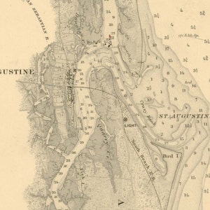 St Augustine Inlet to Halifax River 1893 Nautical Map Reprint Florida ...