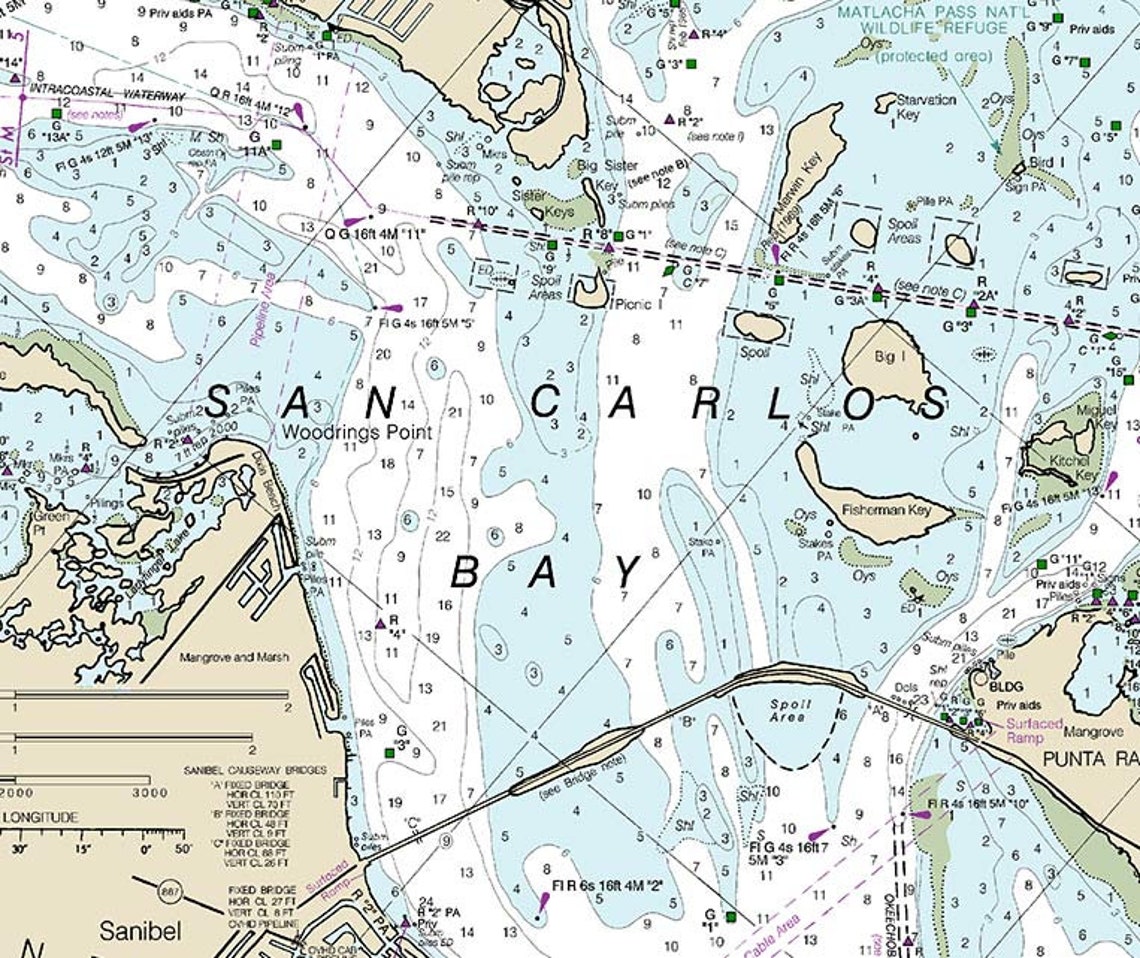 Fort Myers Charlotte Harbor Wiggins Pass - 2014 Map - Nautical Chart ...