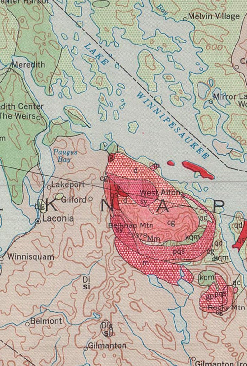 New Hampshire 1955 Geologic Map Reprint - Etsy