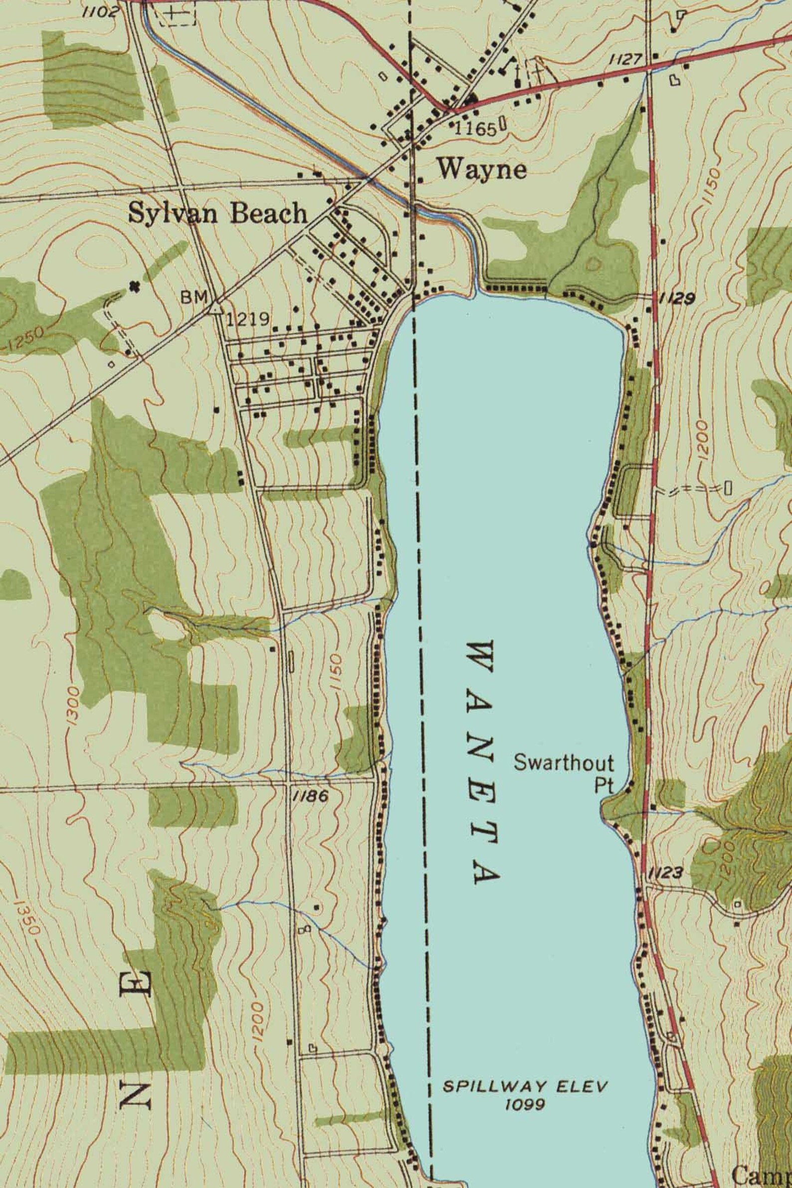 Keuka Lake Ca. 1953 USGS Old Topographic Map Custom Composite Reprint ...
