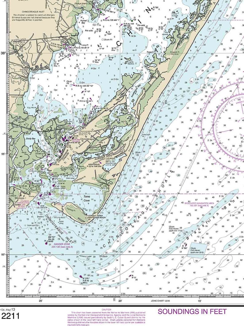Fenwick Island to Chincoteague Inlet-2014 Nautical Map Reprint ...