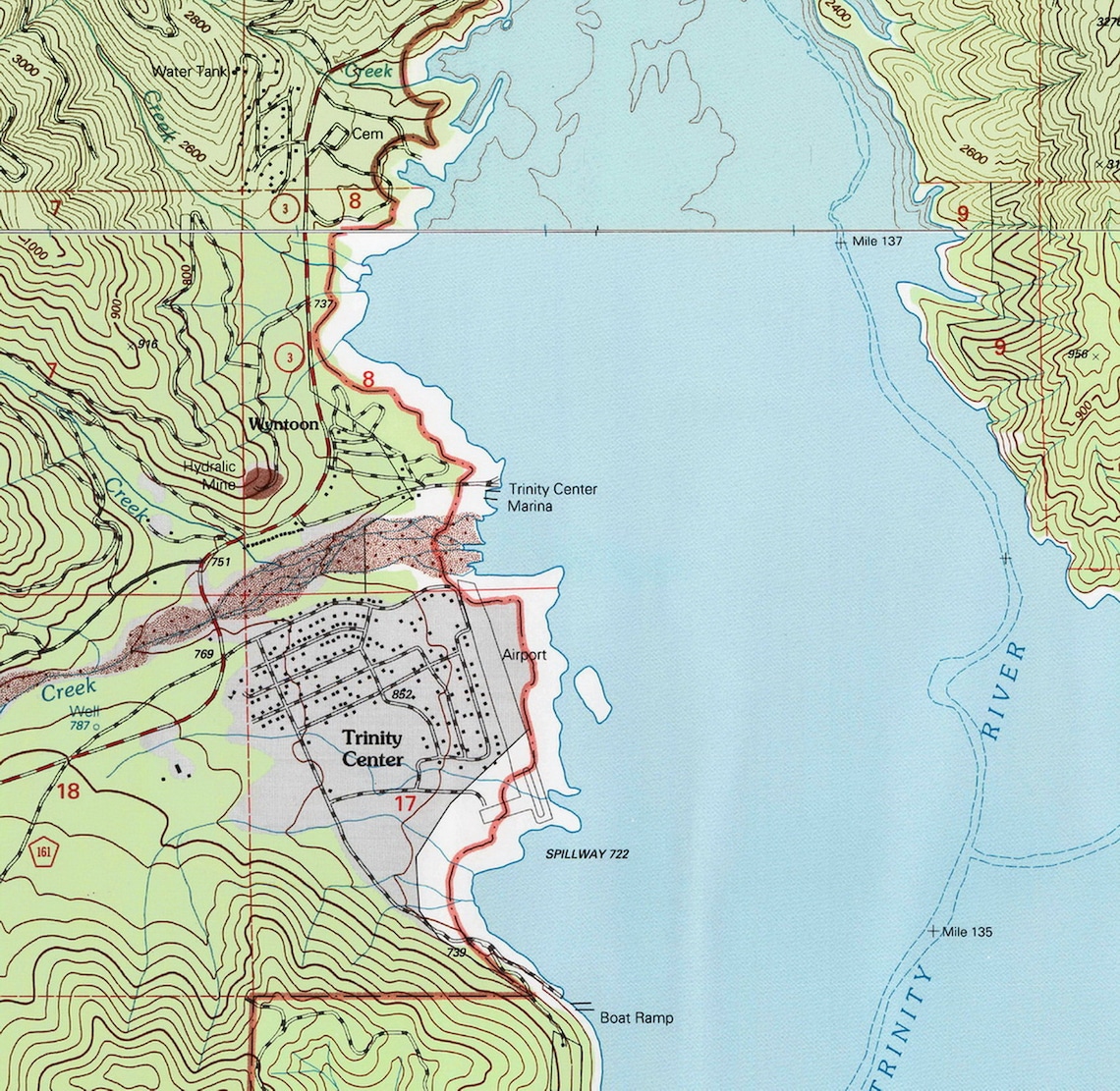 Trinity Lake 1998 Old Topographic Map USGS Custom Composite - Etsy
