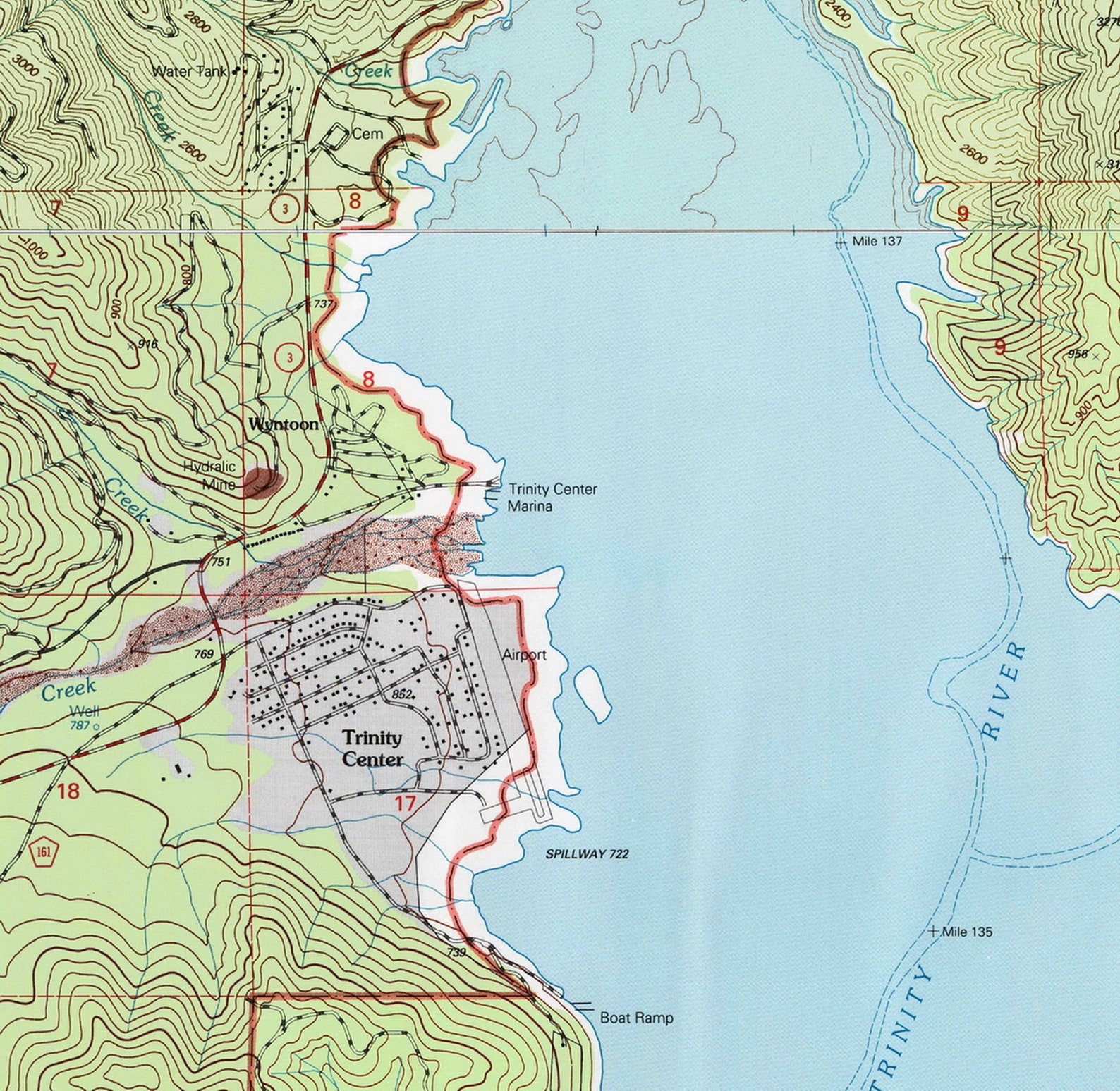 Trinity Lake 1998 Old Topographic Map USGS Custom Composite - Etsy