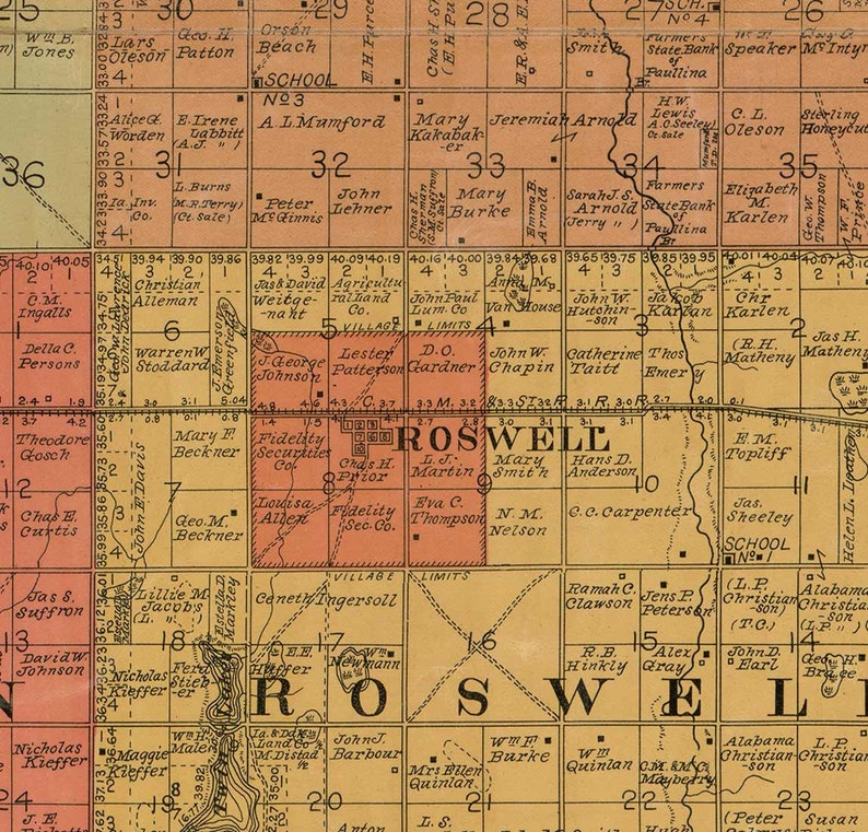 Miner County South Dakota 1898 - Old Wall Map With Landowner Names ...