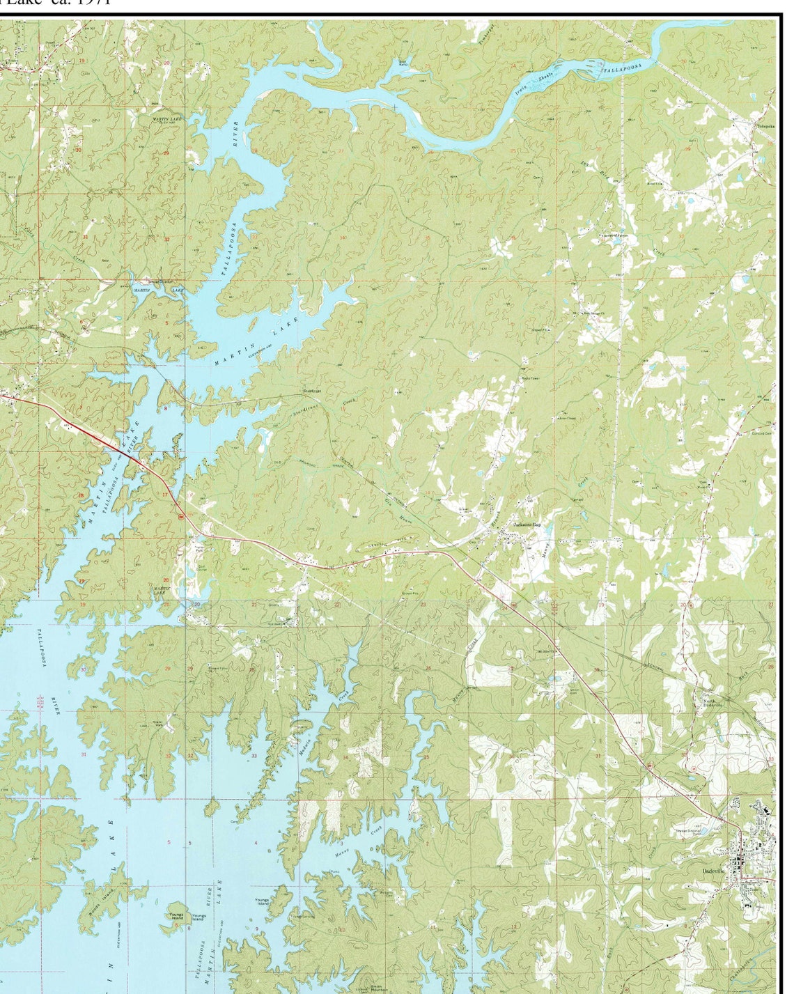 Martin Lake - 1971 Old Topographic Map USGS Custom Composite Reprint ...