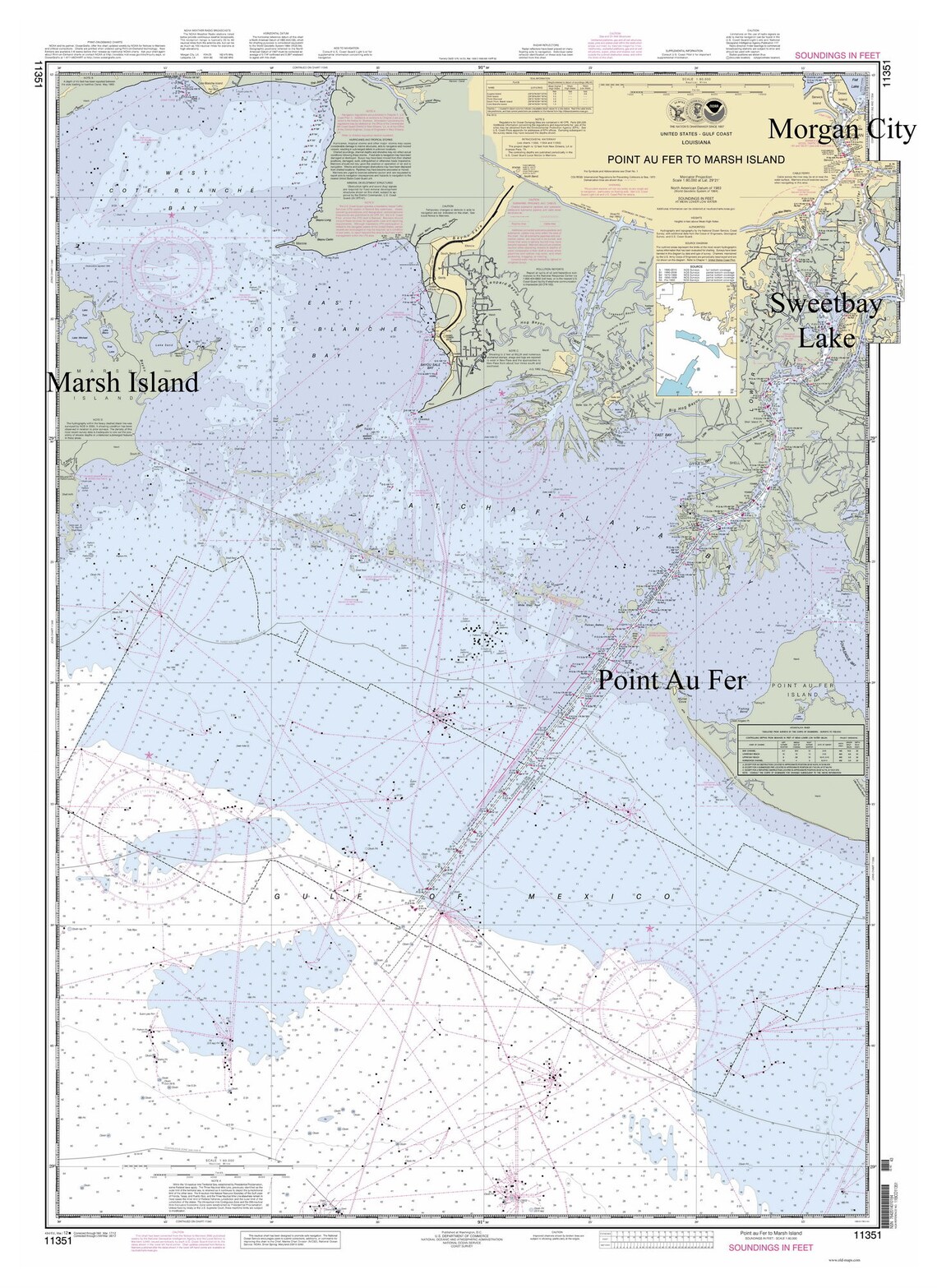 Point Au Fer & Marsh Island 2012 Nautical Old Map Reprint - Etsy