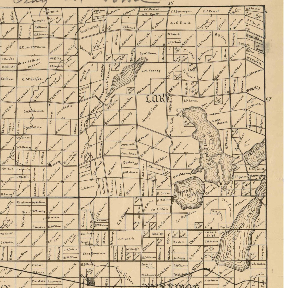 Clay County Iowa 1896 Old Wall Map With Landowner Names Farm | Etsy
