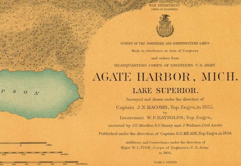 Agate Harbor on the Keweenaw Peninsula 1904 - Lake Superior - Michigan ...