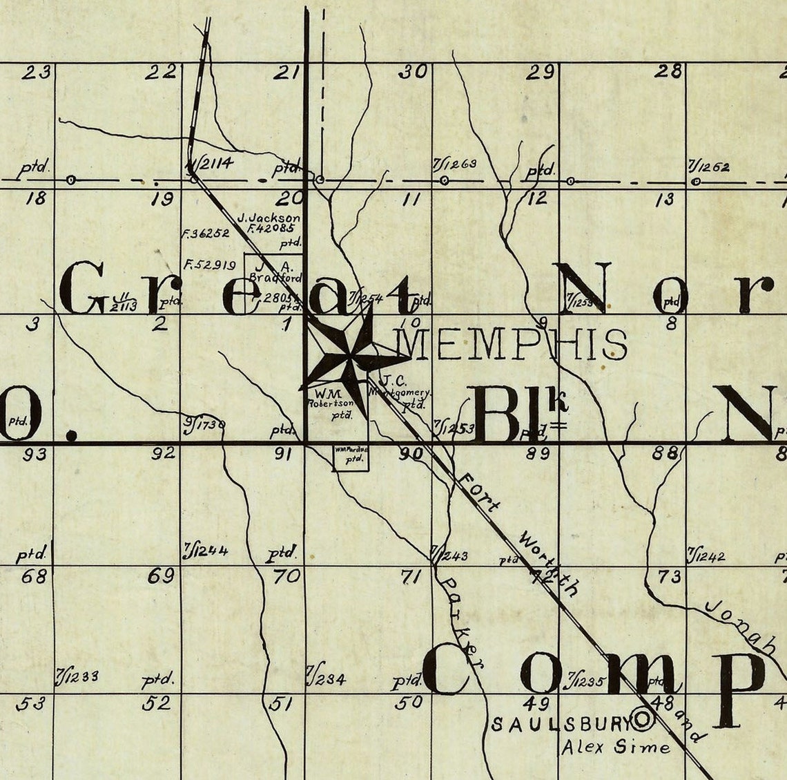 Hall County Texas 1902 Old Wall Map Reprint With Lot | Etsy