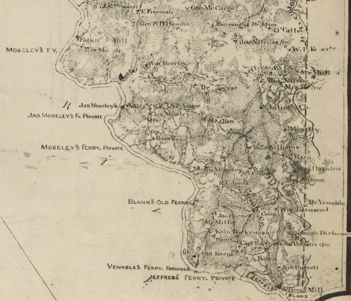 Charlotte County Virginia 1864 Old Wall Map With Homeowners - Etsy