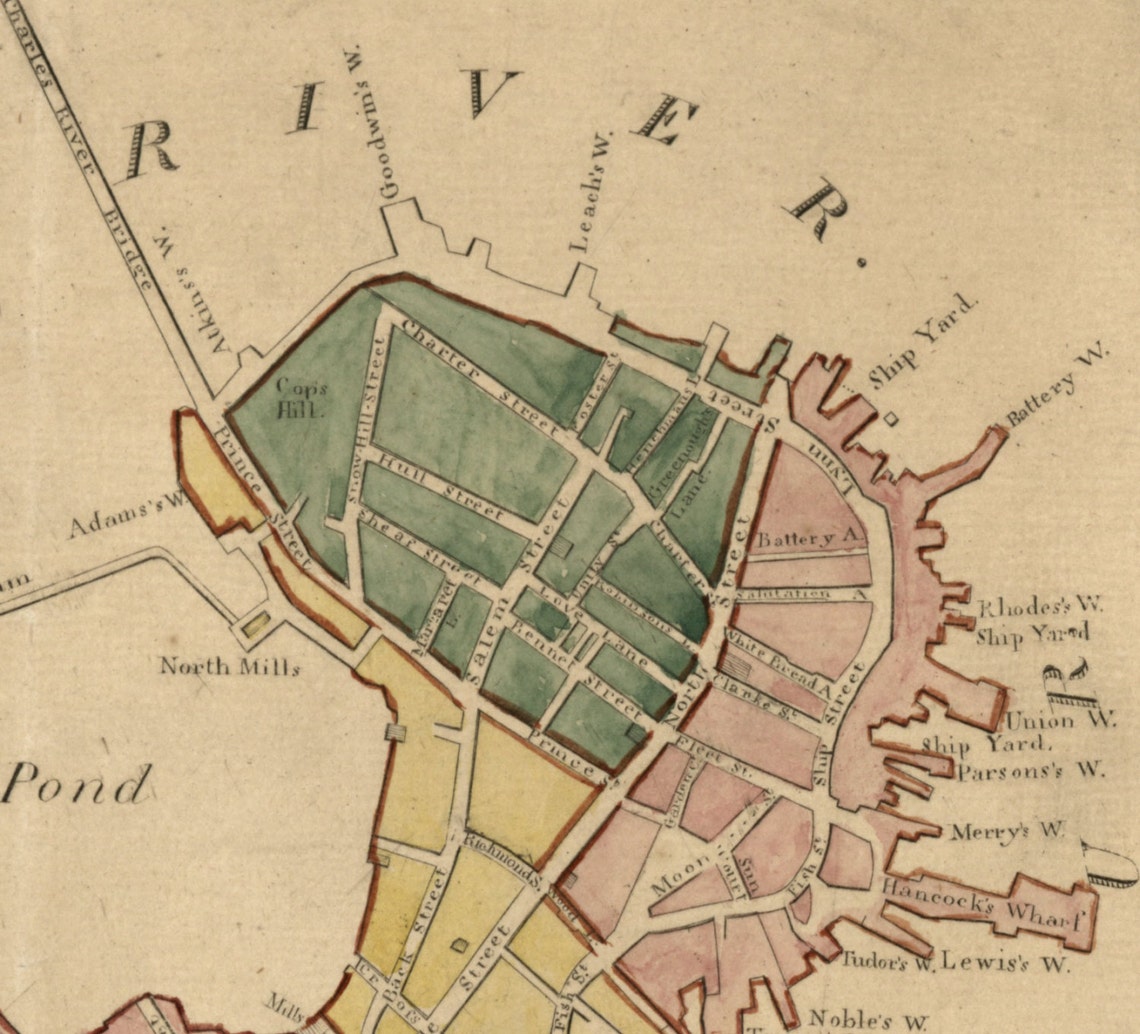 Boston 1805 Map by Carleton Reprint - Etsy