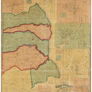 Kent County Delaware 1859 - Old Wall Map With Homeowner Names Reprint ...
