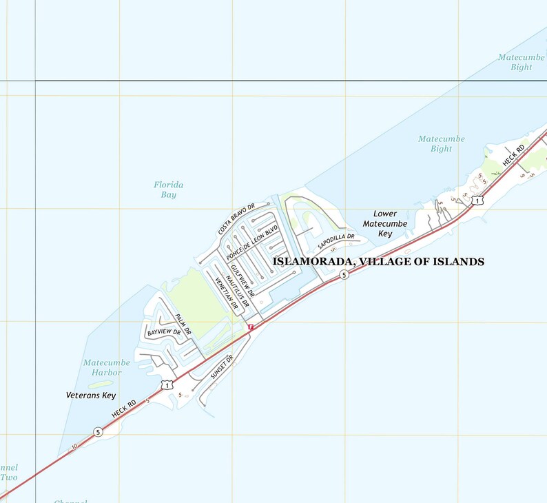 Islamorada Key Florida 2018 Old Topo Map A Composite Made - Etsy