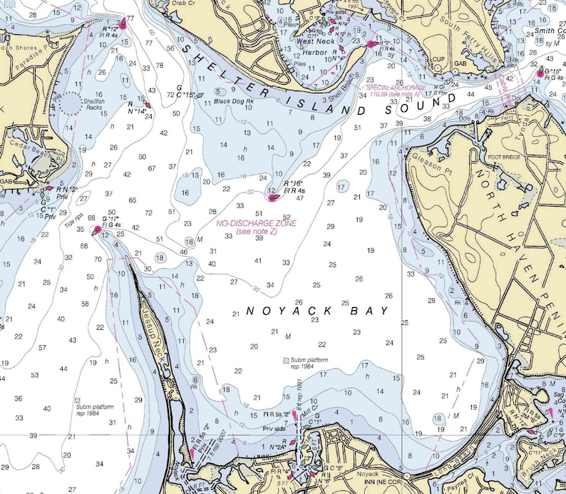 Shelter Island Sound & Peconic Bays NY 2011 Nautical Map - Reprint ...