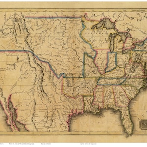 The United States of America 1820 Map - USA Map Reprint Morse - Etsy