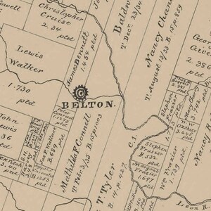 Bell County, Texas - 1879 - Old Wall Map Reprint With Land Owners Names ...