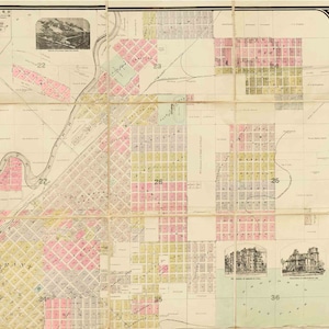 Denver Colorado 1881 Old Map Reprint Landowner Names Genealogy - Etsy