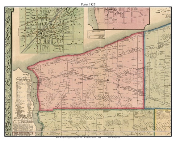 Porter 1852 Old Town Map With Homeowner Names New York | Etsy
