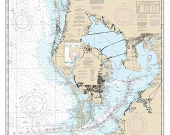 Tampa Bay to St Joseph Sound 1928 Nautical Map Tarpon Springs | Etsy