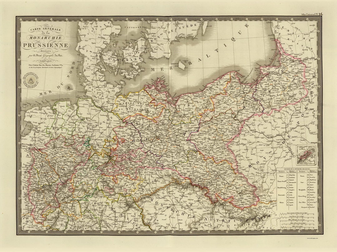 Germany 1828 Old Map - Europe - Etsy