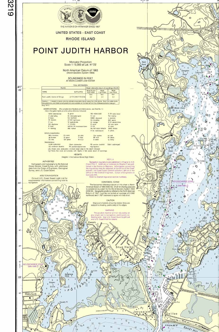 Point Judith Harbor RI 2013 Nautical Map by the USCGS - Etsy