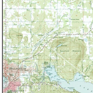 Lake Whatcom - Ca. 1954 - USGS Old Topographic Map Custom Composite ...